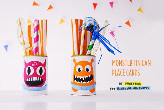 Printable Monster Tin Can Place Cards | Handmade Charlotte