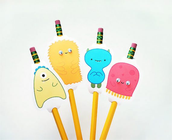 DIY Friendly Monster Pencil Toppers | Handmade Charlotte
