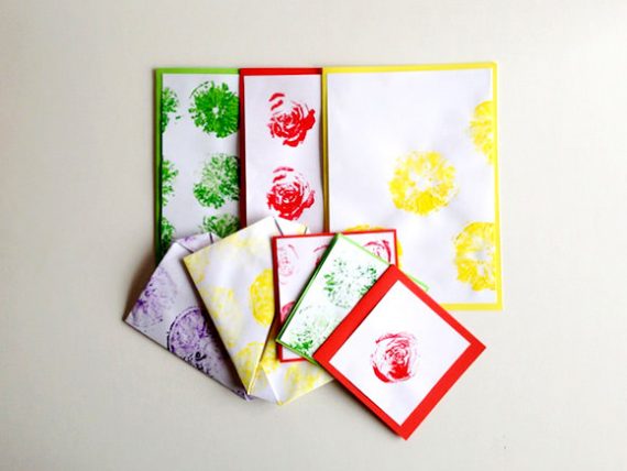 DIY Fruit & Veggie Stamped Origami Boxes | Handmade Charlotte