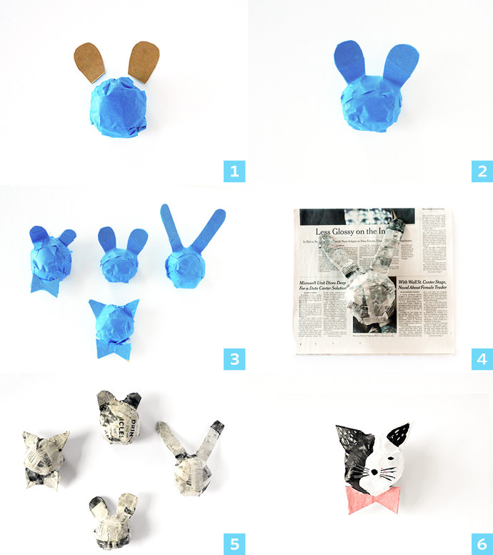 Paper Mache Animals Handmade Charlotte