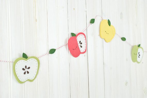 Kawaii Autumn Apple Garland | Handmade Charlotte