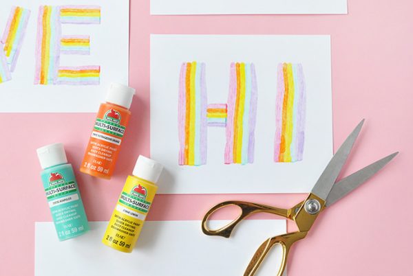 DIY Rainbow Paint Scrape Art | Handmade Charlotte