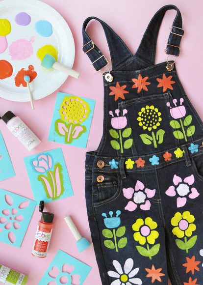 DIY Stencilled Overalls | Handmade Charlotte