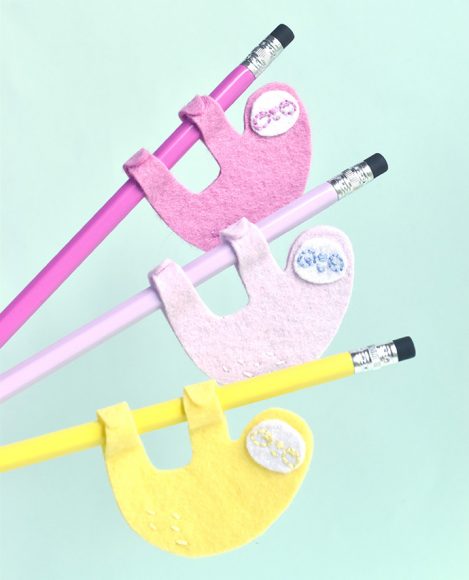 Sweet Sloth Pencil Toppers | Handmade Charlotte