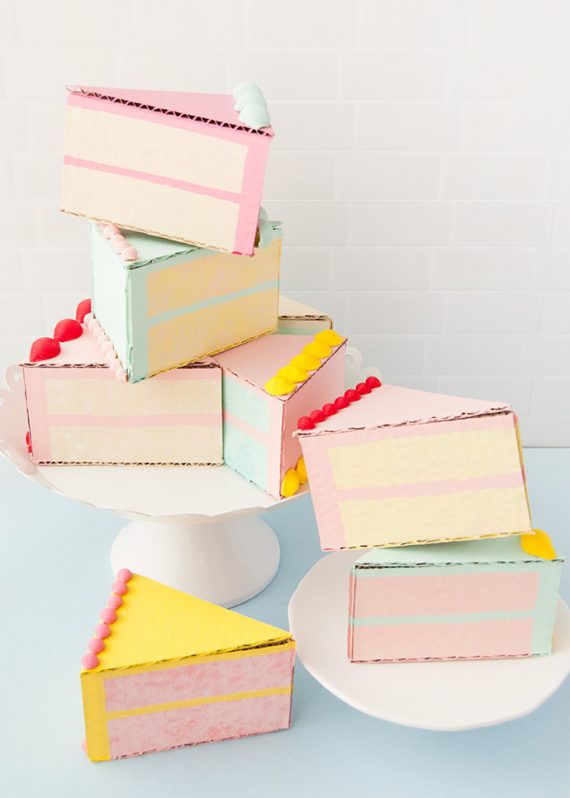 Cardboard Cake Slice Party Favors | Handmade Charlotte