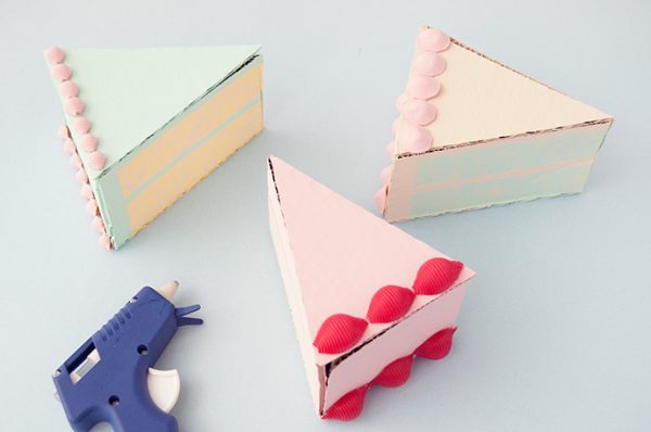 Cardboard Cake Slice Party Favors | Handmade Charlotte