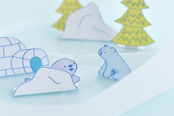 Printable Polar Bear Diorama Playset | Handmade Charlotte
