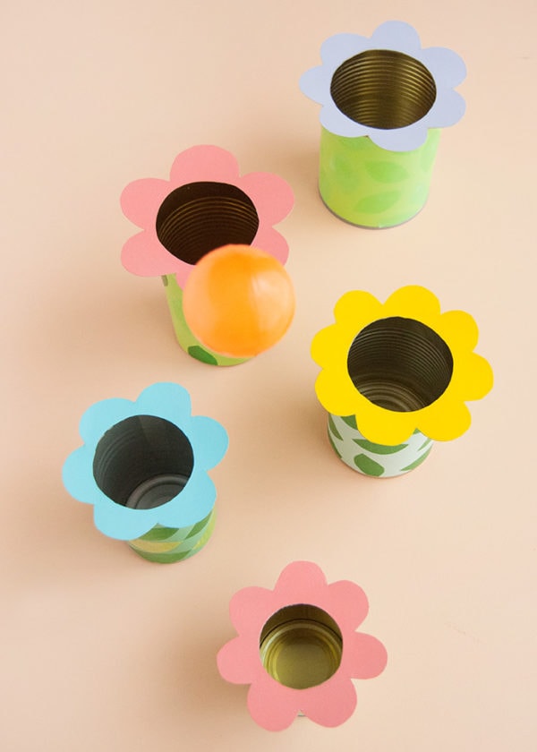 Easy-to-Make Flower Tin Can Toss Game | Handmade Charlotte