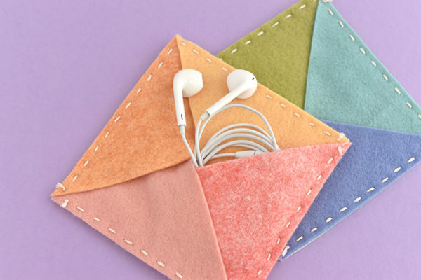 Simple Stitched Felt Triangle Pouch | Handmade Charlotte