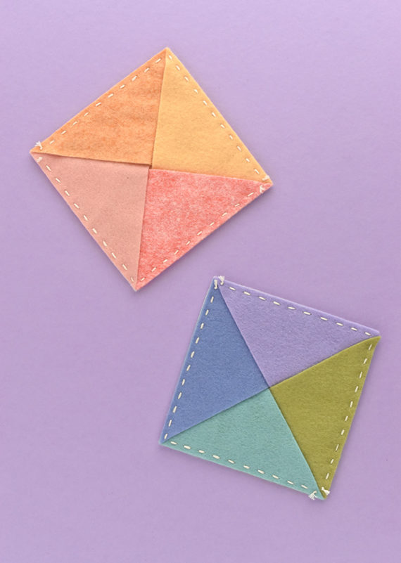Simple Stitched Felt Triangle Pouch | Handmade Charlotte
