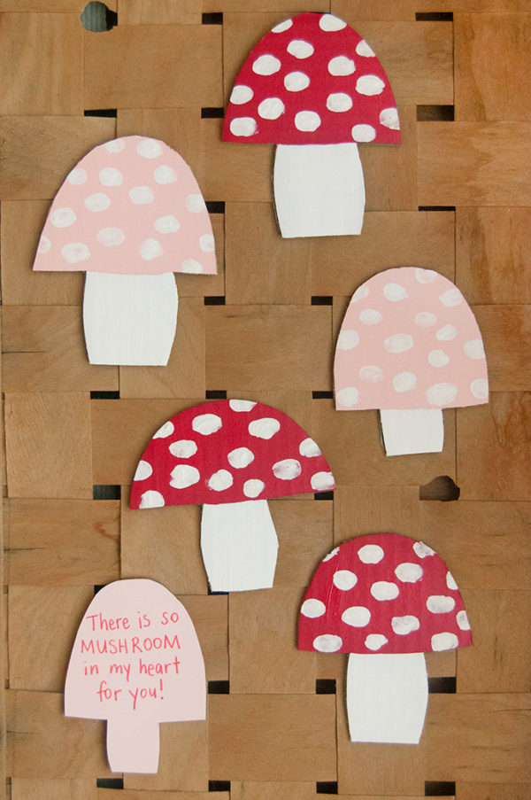 Fingerprint Mushroom Valentines | Handmade Charlotte