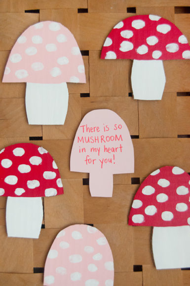 Fingerprint Mushroom Valentines | Handmade Charlotte