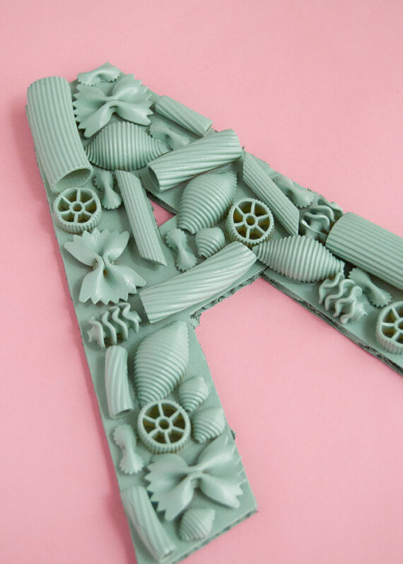 Painted Pasta Monogram | Handmade Charlotte